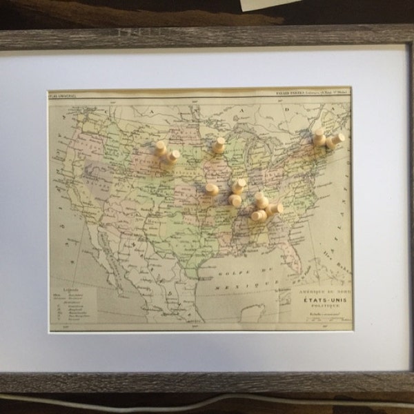 USA Old Map of the United States of America in 1896 Antique French ...