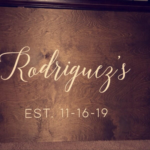 Welcome Name EST Custom Wood Sign Personalized for Weddings Receptions ...