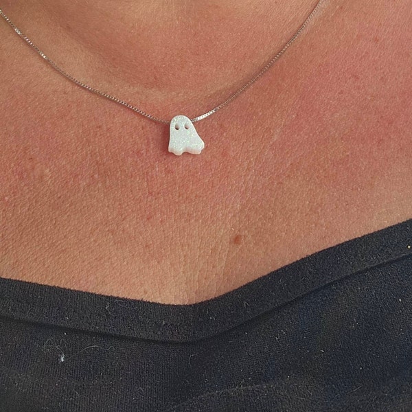 Ghost Opal Necklace, Fire Opal Specter Necklace, White and Black Opal ...