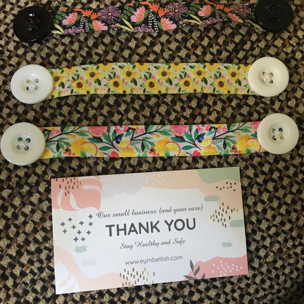 Ear Savers for Face Masks, Elastic Face Mask Extensions With Button for ...