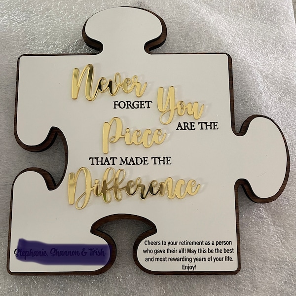 Personalized Retirement Puzzle Piece Gift: Engraved Farewell Present - Etsy