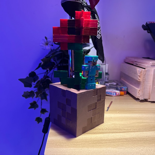 3D Printable Minecraft Flower Pot STL Files - Etsy
