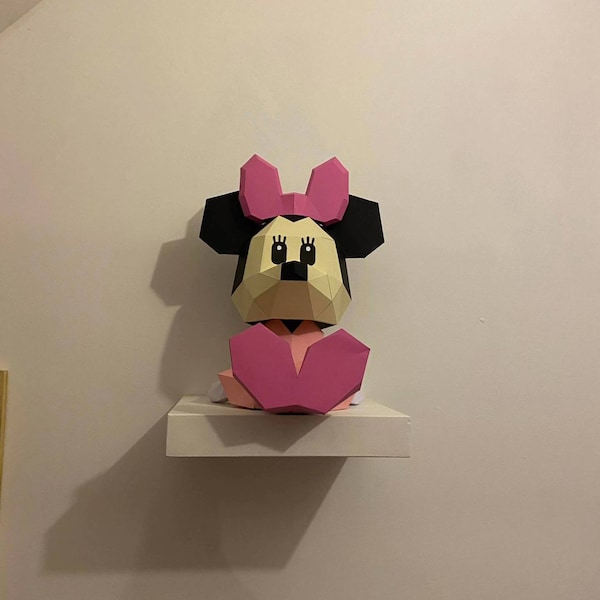 Mickey & Minnie Papercraft PDF, SVG, Dxf Template for Children's Room ...