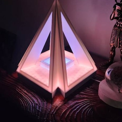 Pyramid LED Table Lamp With Color Changing Remote,3d Printed LED Lamp ...