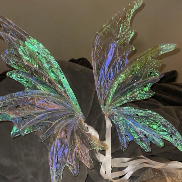 Custom Large White Iridescent Tattered 6 Wing Woodland Fairy Inspired ...