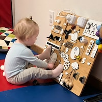 Fidget Busy Board 1 2 3 Year Old, First Birthday Gift, Toddler ...