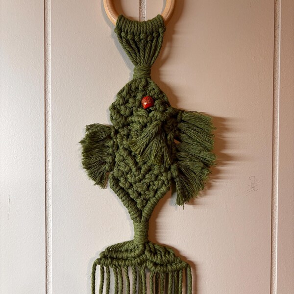 DIY Macrame Kit, Fish Macrame Wall Hanging Kit, Macrame Pattern ...