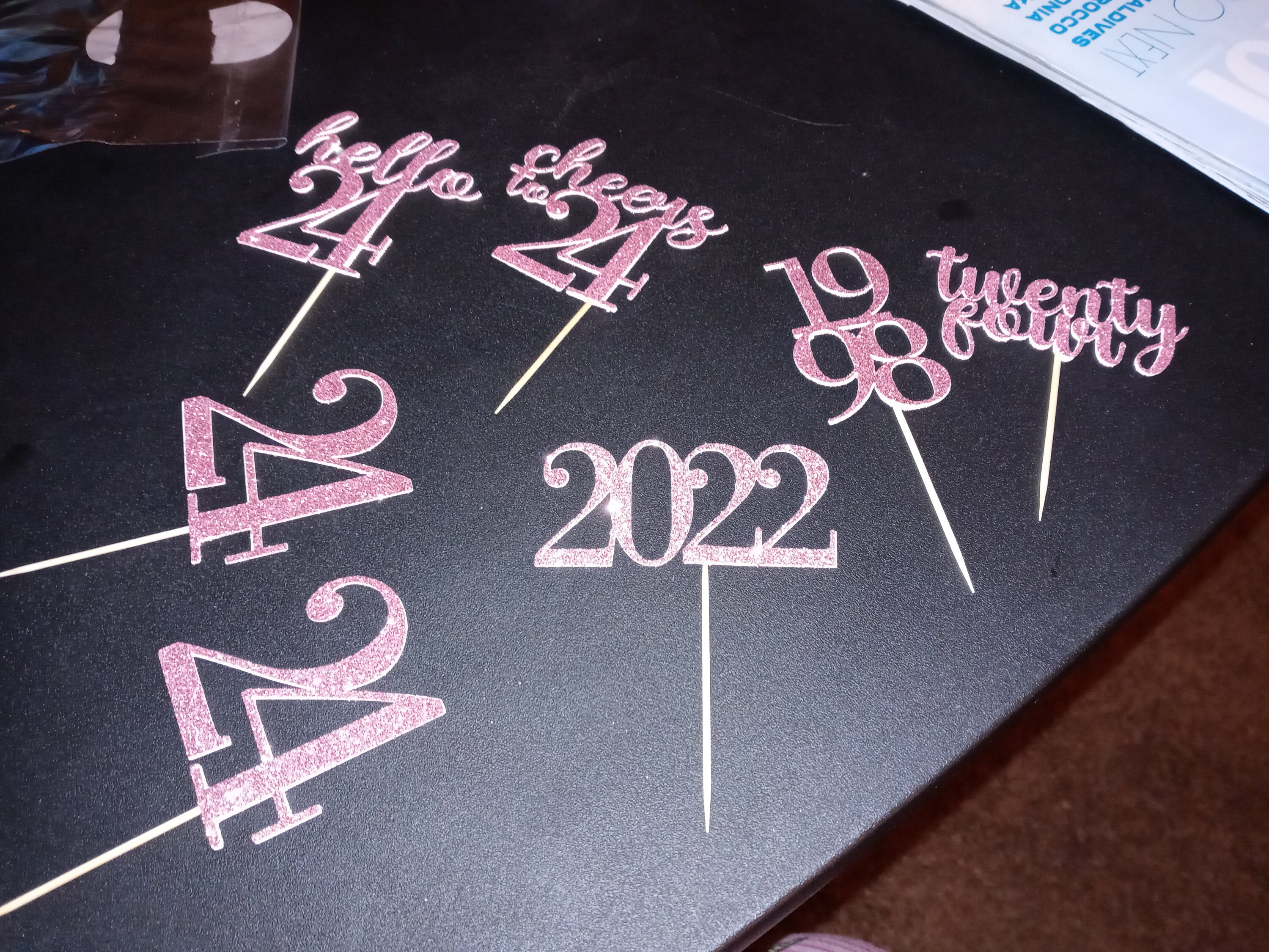 24th Birthday Cupcake Toppers Double Sided Birthday Party | Etsy