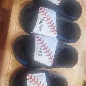 Custom Baseball Slides Flip Flops Sandals Custom Baseball Sandals ...