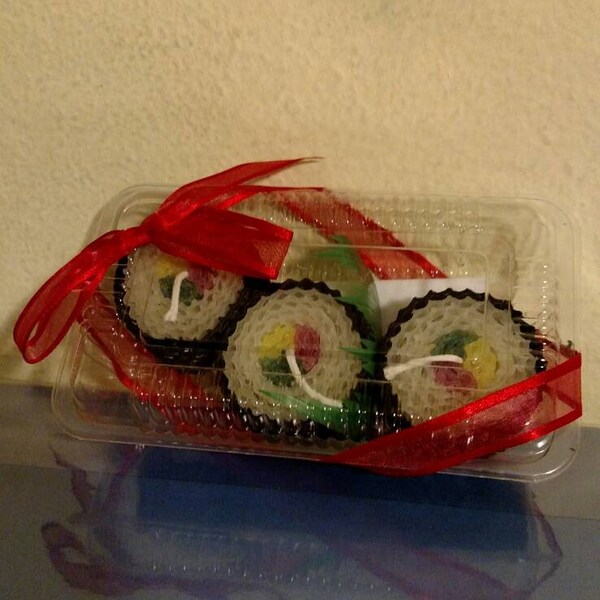 Pretty Sushi Candle Gift Candles Sushi Gift Set 3 Piece Japanese Fake ...