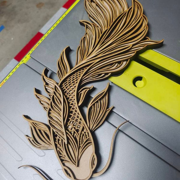 Multilayer Koi Fish Laser Cut File 3d Mandala Laser Wood File Layered ...