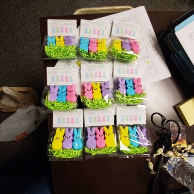 Easter Treat Bag Topper Easter Printable My Favorite Peeps Classmate ...