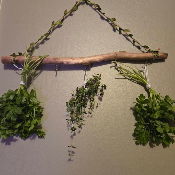 20” Natural Driftwood Hook Hanger Diy Hanging Wall Art, Wedding Decor ...