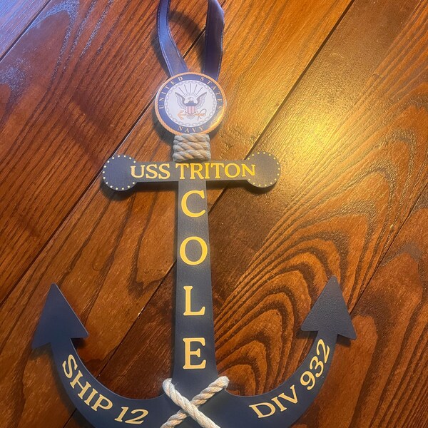 Personalized Navy Anchor Door Decoration: Graduation, Bootcamp, PIR ...