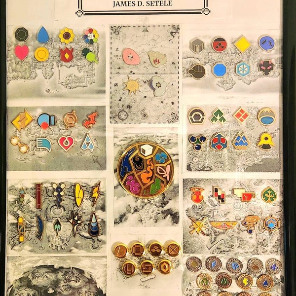 Complete Gary Oak Kanto Rival Pokemon Gym Badge Set of 10 Anime ...
