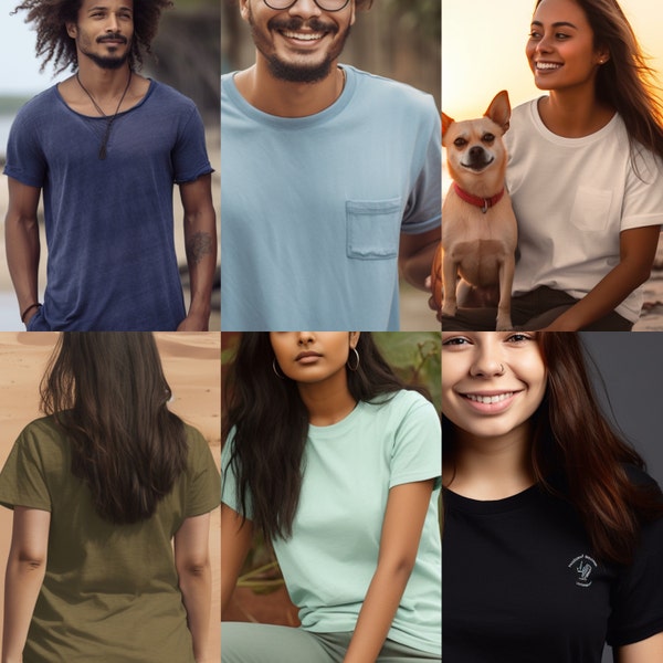 Bella Canvas 3001 Male Model Mockup, African American Model, Outdoor ...