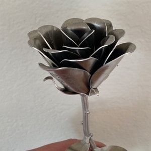 Bare Aluminum Metal Rose With Custom Engraving - Etsy