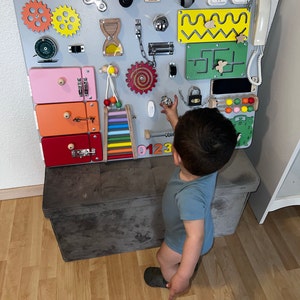 Baby Busy Board Toddler Activity Board Educational Sensory - Etsy