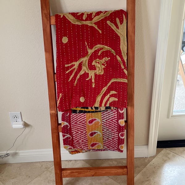 Farmhouse Rustic Blanket Ladder Quilt Ladder Decorative - Etsy