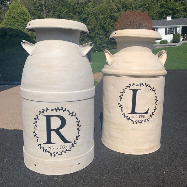 Milk Can Decal, Vinyl Decal Only- Farmhouse Decor, Monogram Decal ...