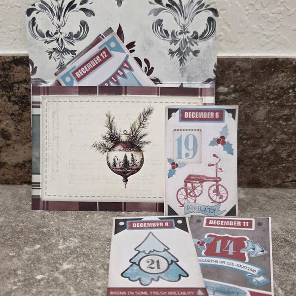 Christmas Countdown Flip Cards, Advent Calendar, December Daily ...