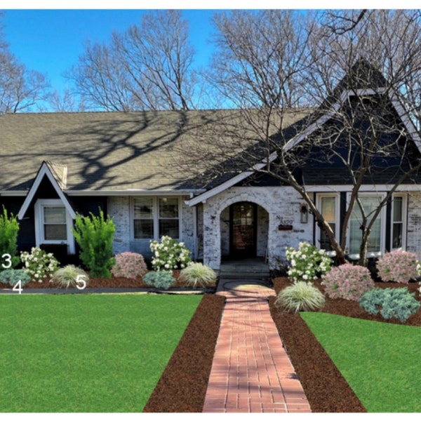 Premade Landscape Design and Plant List 'evergreen Elegance' Full Sun ...