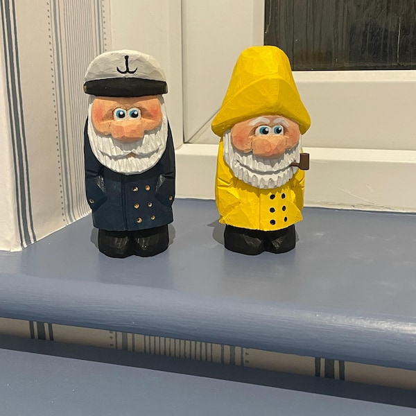 Hand Carved and Hand Painted Captain Cod Figure - Etsy