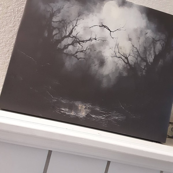 Dark Moody Flower, Gothic Floral Wall Art, Botanical Painting, Dark ...