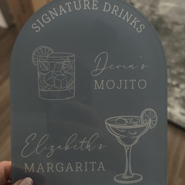 Signature Drink Sign Wedding Bar Menu Sign, Wedding Table Bar Menu ...