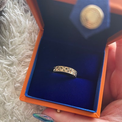 14k Solid Gold Evil Eye Ring, Dainty Protection Stackable Ring Women ...