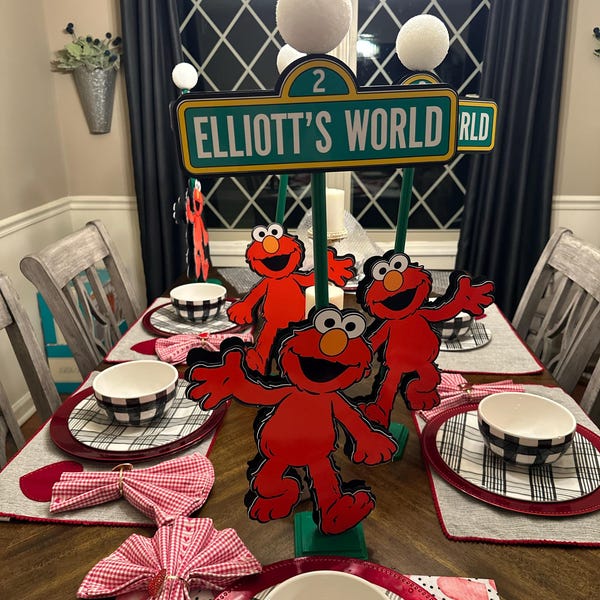 Elmo/ Sesame Street 3D Personalized/custom Centerpieces - Etsy