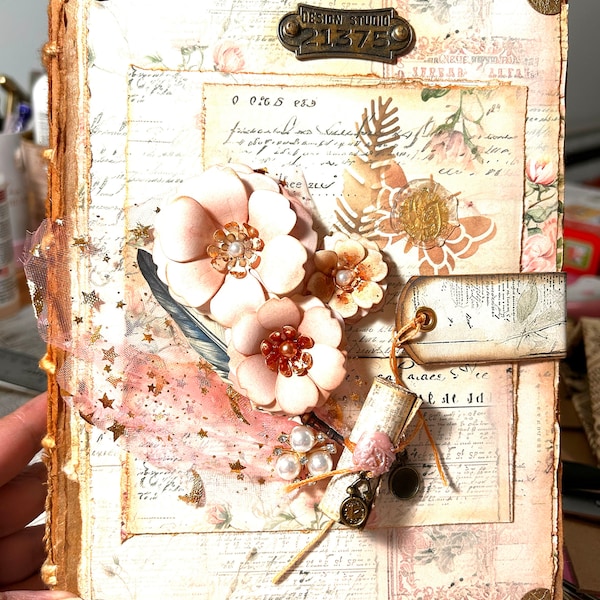 Roses and Script Scrappy Papers, Junk Journal, Pages, Floral, Vintage ...