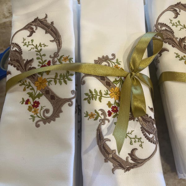 Sample / Monogrammed Napkin Sample - Etsy