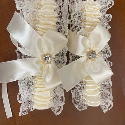 Ivory Garter Set, Ivory Bridal Garter, Ivory Wedding Garter, Wedding ...
