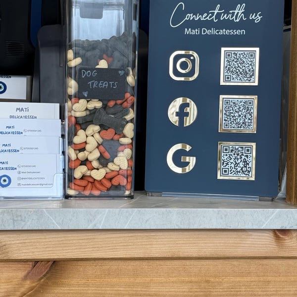 Mini QR Code Social Media Display Sign Facebook, Instagram, Business ...