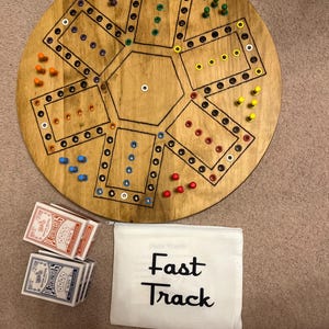 Fast Track Game Board W/ Pegs and Cards - Etsy
