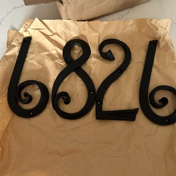 8'' Large Metal House Numbers. Hand Forged Iron House Number. 8 Inch ...