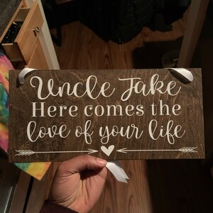 Ring Bearer Sign Uncle Wedding Sign Here Comes the Bride Sign Ceremony ...