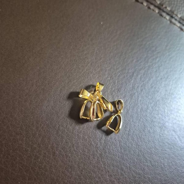 20mm Golden Pinch Bail, Bail Connector (1 Bail) Gold Tone Brass Bail ...