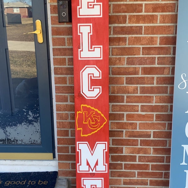 Chiefs Welcome 6ft Porch Sign | Chiefs Welcome Sign | Chiefs Porch ...