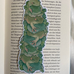 Frog Stack Bookmark Frog Art Cute Bookmark Laminated - Etsy