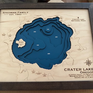 Washburn Lake Custom Wood Map Lake House Decor Lake Map - Etsy