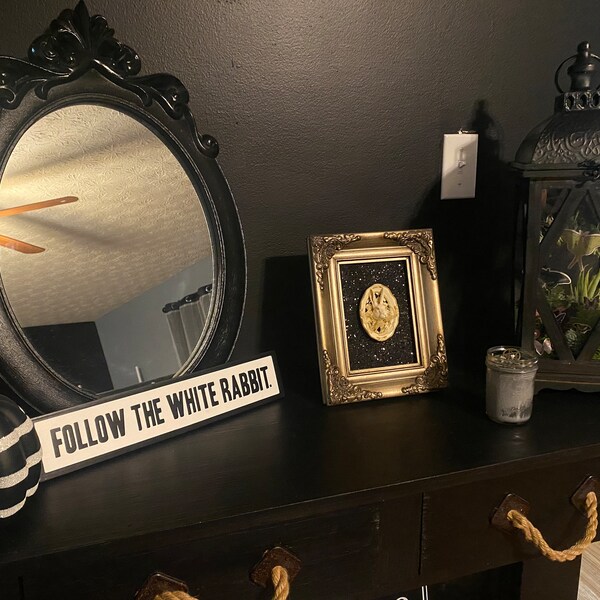 White Rabbit Sign | Handmade Screen Printed Sign | Alice in Wonderland ...