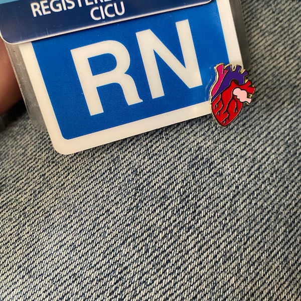 Feelin' Blue Geometric Heart Enamel Pin - Etsy