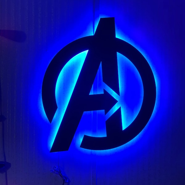 The Avengers RGB Sign, Super Heroes Led Lighted Sign, Avengers Assemble ...