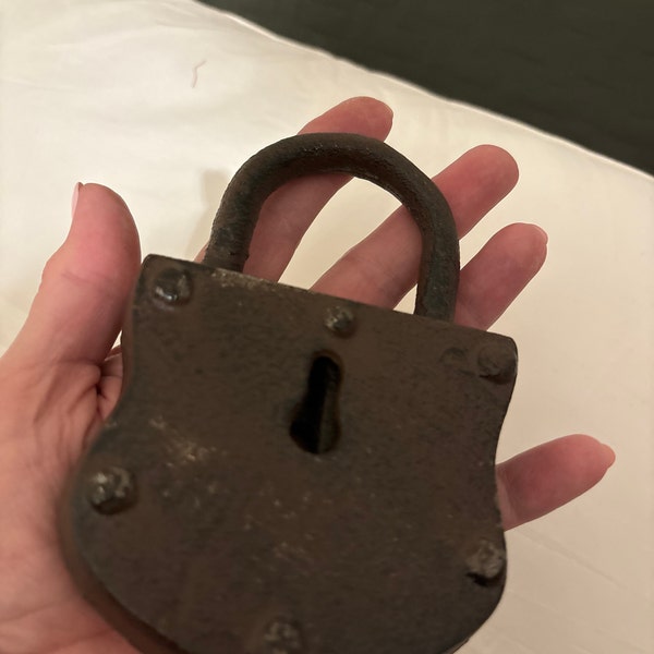 Cast Iron Lock and 3 Keys, Large Vintage Iron Lock With Key, Vintage ...