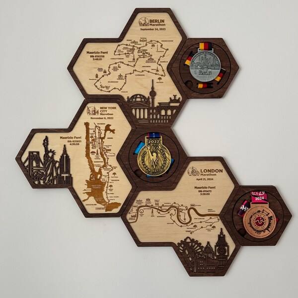 Six Star World Marathon Majors Finisher Medal Display Holder With ...