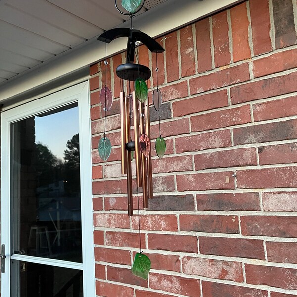 Garden Chime Beautiful Sound Metal, Glass, Personalized Card on Request ...