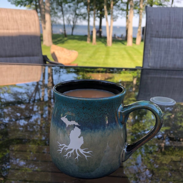 Sandblasted 16 Ounce Michigan Roots Coffee Mug/cup Rust to Beige - Etsy