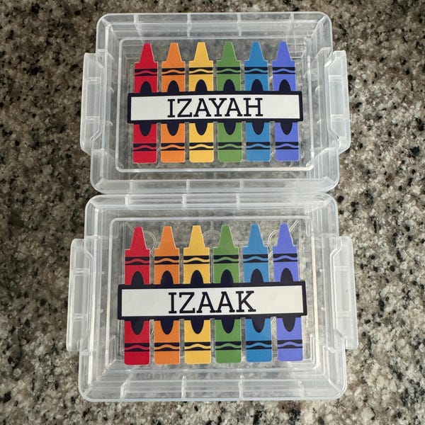 Personalized Crayon Box , School Supplies , Crayon Container, Back to ...